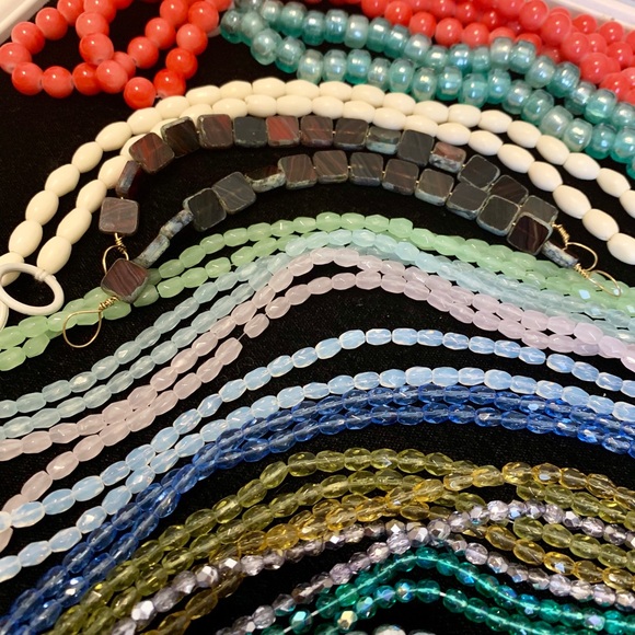 Office | 25 Strings Of Glass Beads Faceted Diy Jewelry | Poshmark